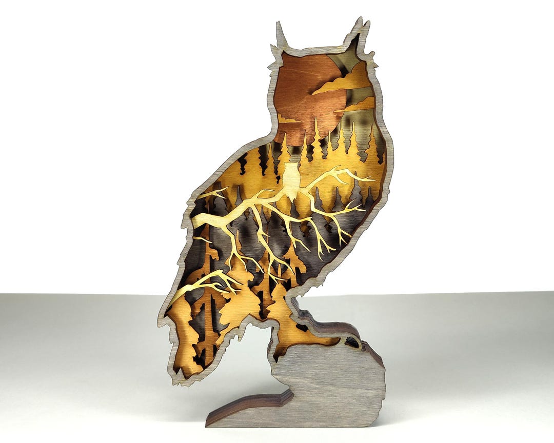 Owl Layered Svg, Owl 3D Layer Svg, Laser Cut, Owl for CNC, Owl Mandala ...