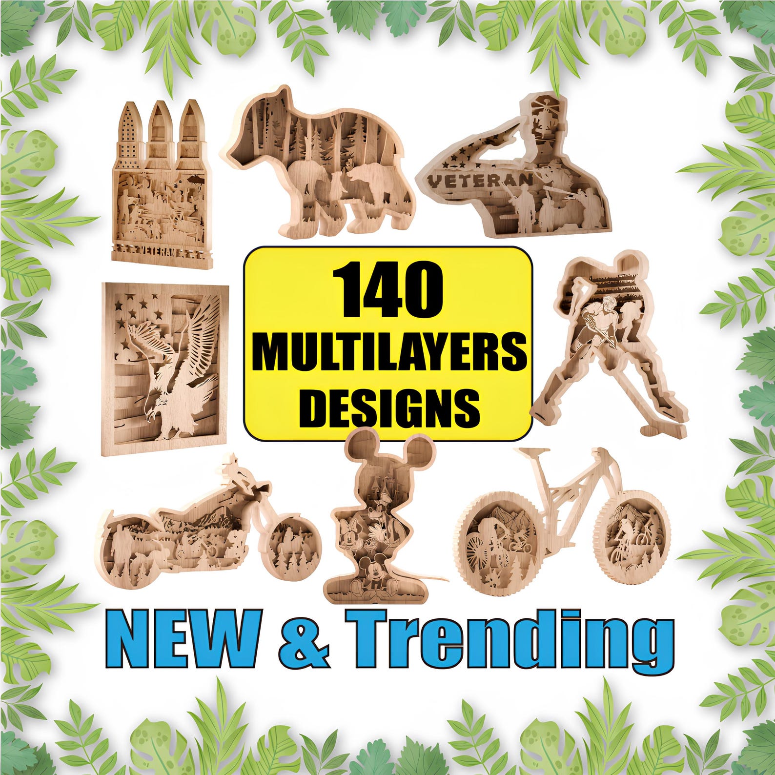 Laser Cut Files MEGA Bundle – 140 Decoration Designs (SVG, PDF, Ai) - Etsy