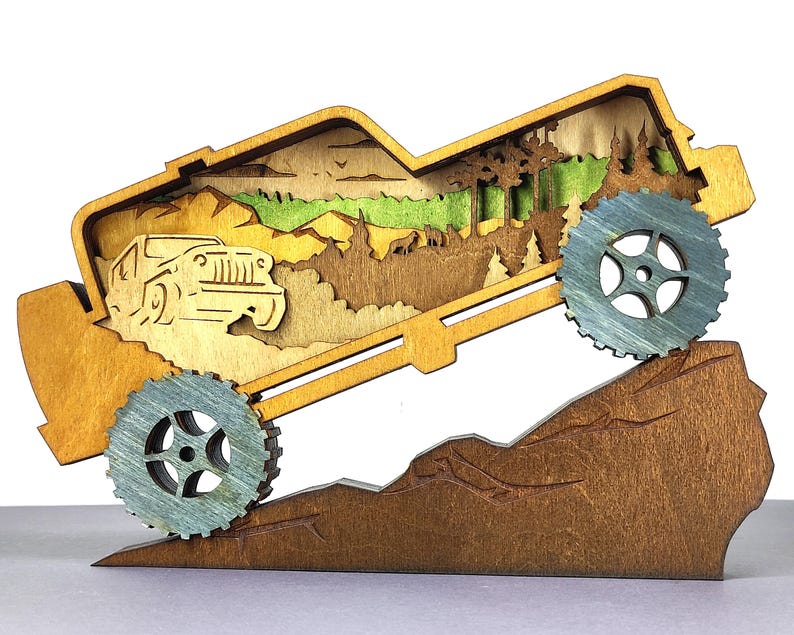 Multilayer off Road Vehicle SVG, Monster Truck Scene Art (digital ...