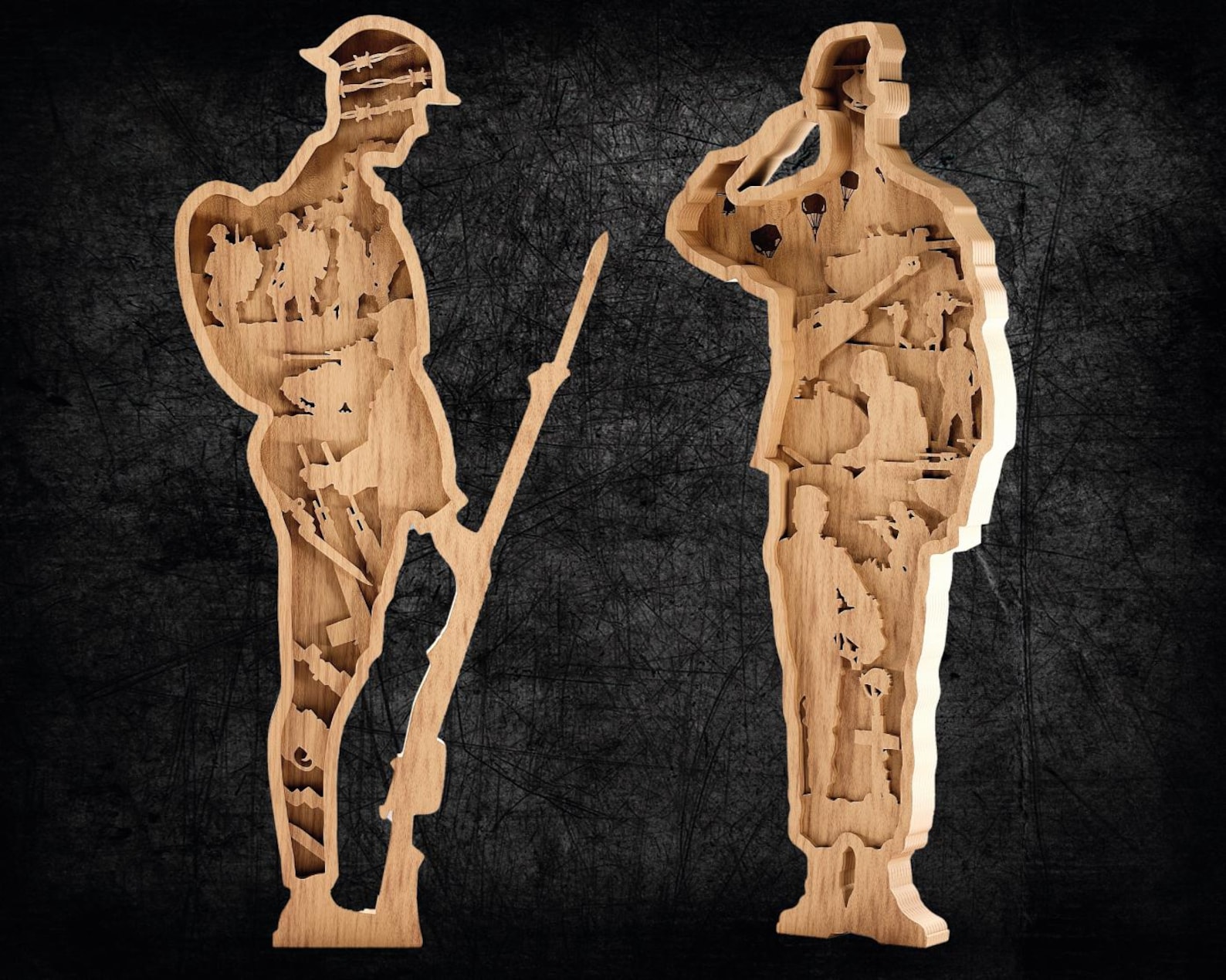 US Army Laser Cut File, 3D Standing Veteran, Soldier 3d, Eagle Svg, US ...