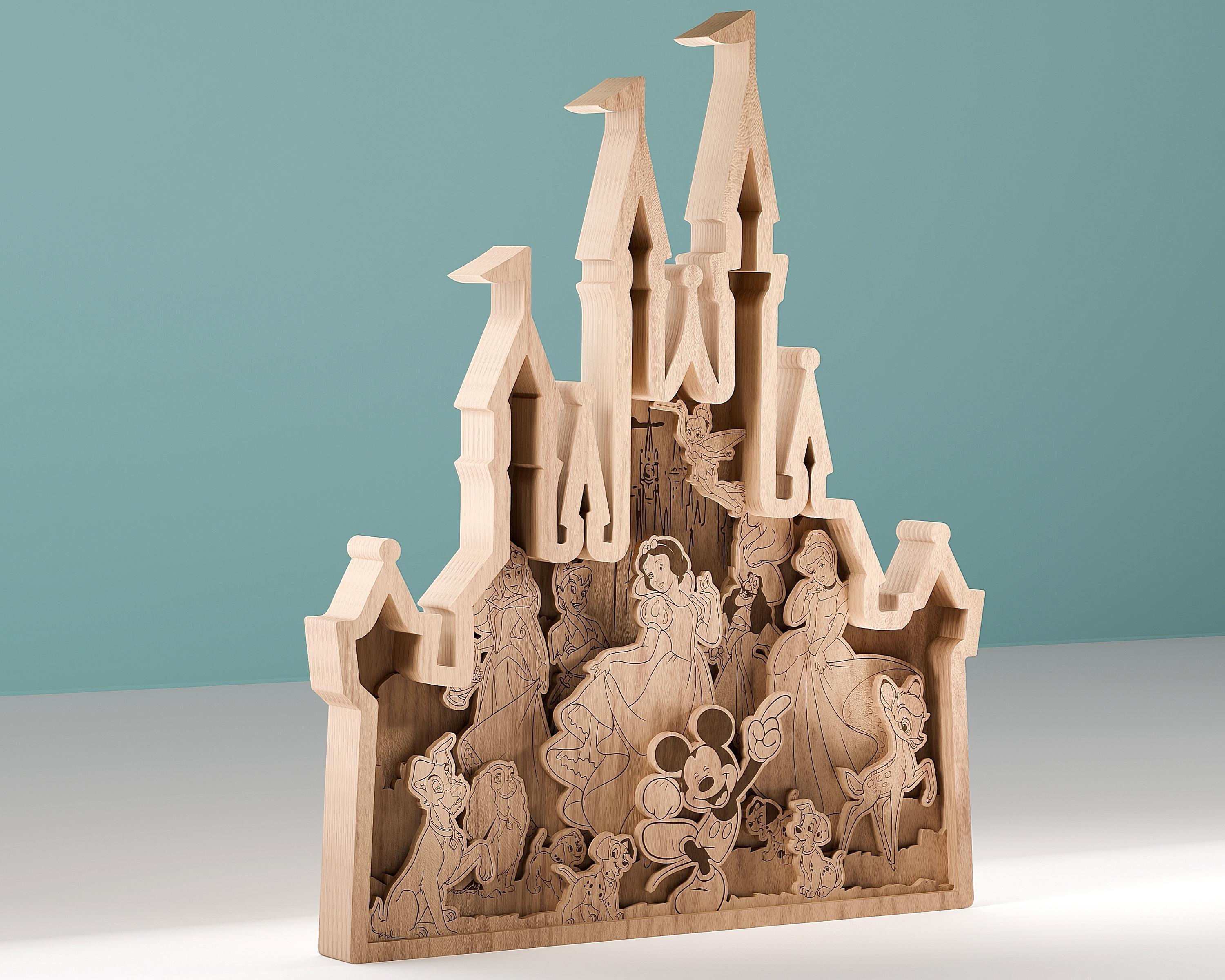 3D Layered Magic Castle SVG, Laser Cut, Mouse, Magic Kingdom, Cartoon ...