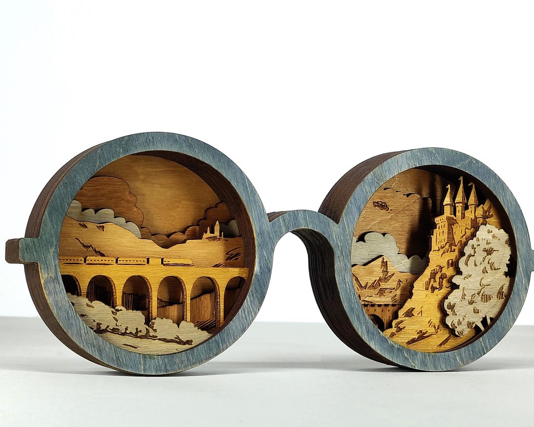 Wizard Glasses, Wooden Glasses, Laser Cut Files, Mandala - 8 Layered ...