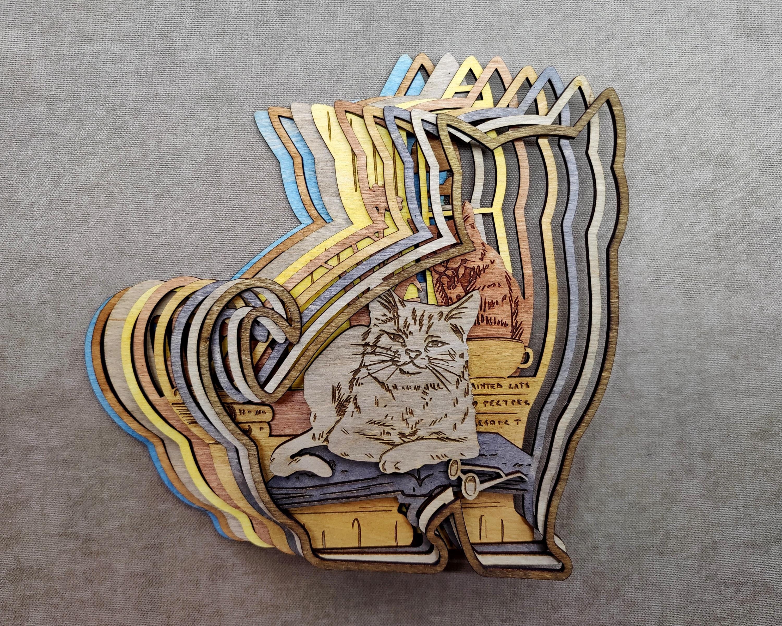 Kitty Svg, Cat Laser Cut, Glowforge Cnc Cutting, Cat Decor Home Svg ...