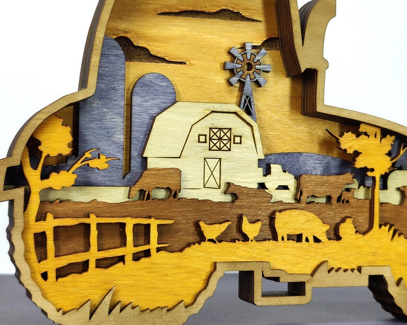 Tractor 3D Mandala SVG, 6 Layer Plywood Cut File (digital Download) - Etsy
