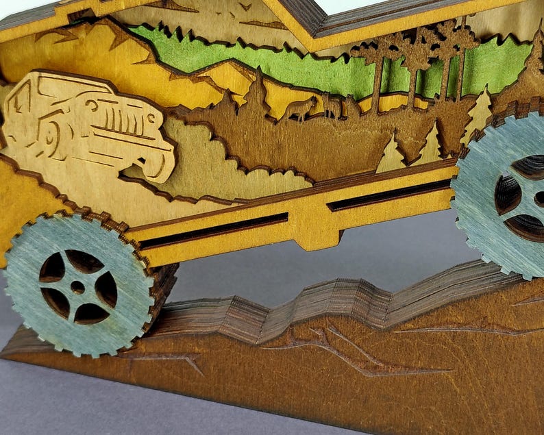 Multilayer off Road Vehicle SVG, Monster Truck Scene Art (digital ...