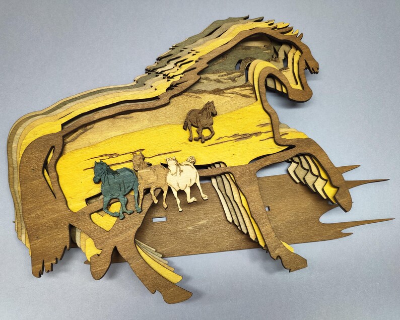 Layered Horse SVG, 3D Plywood Cutting File (digital Download) - Etsy