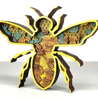 3D Bee Magnet SVG Set – Cute Bumble Bees and Beehive – Layered Laser ...