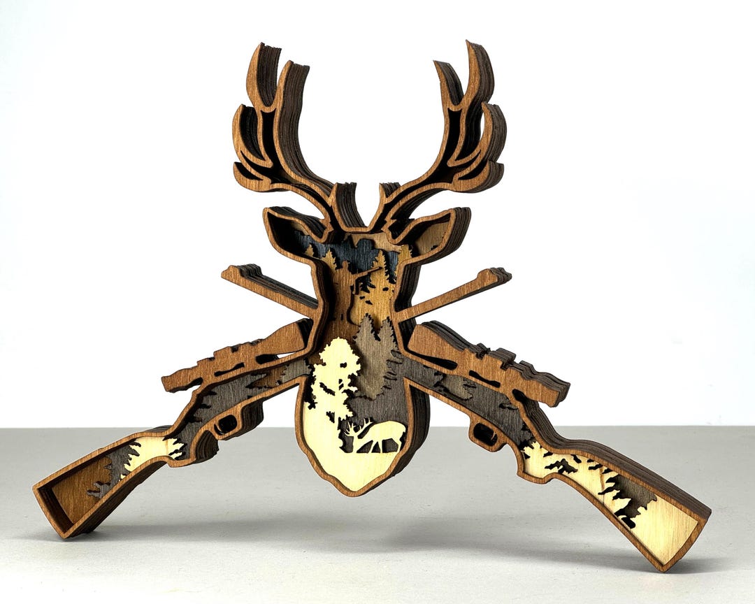 Deer Hunting Laser Cut Files, Rifle Layers Svg - 8 Layers - Etsy