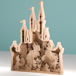 3D Layered Magic Castle SVG, Laser Cut, Mouse, Magic Kingdom, Cartoon ...
