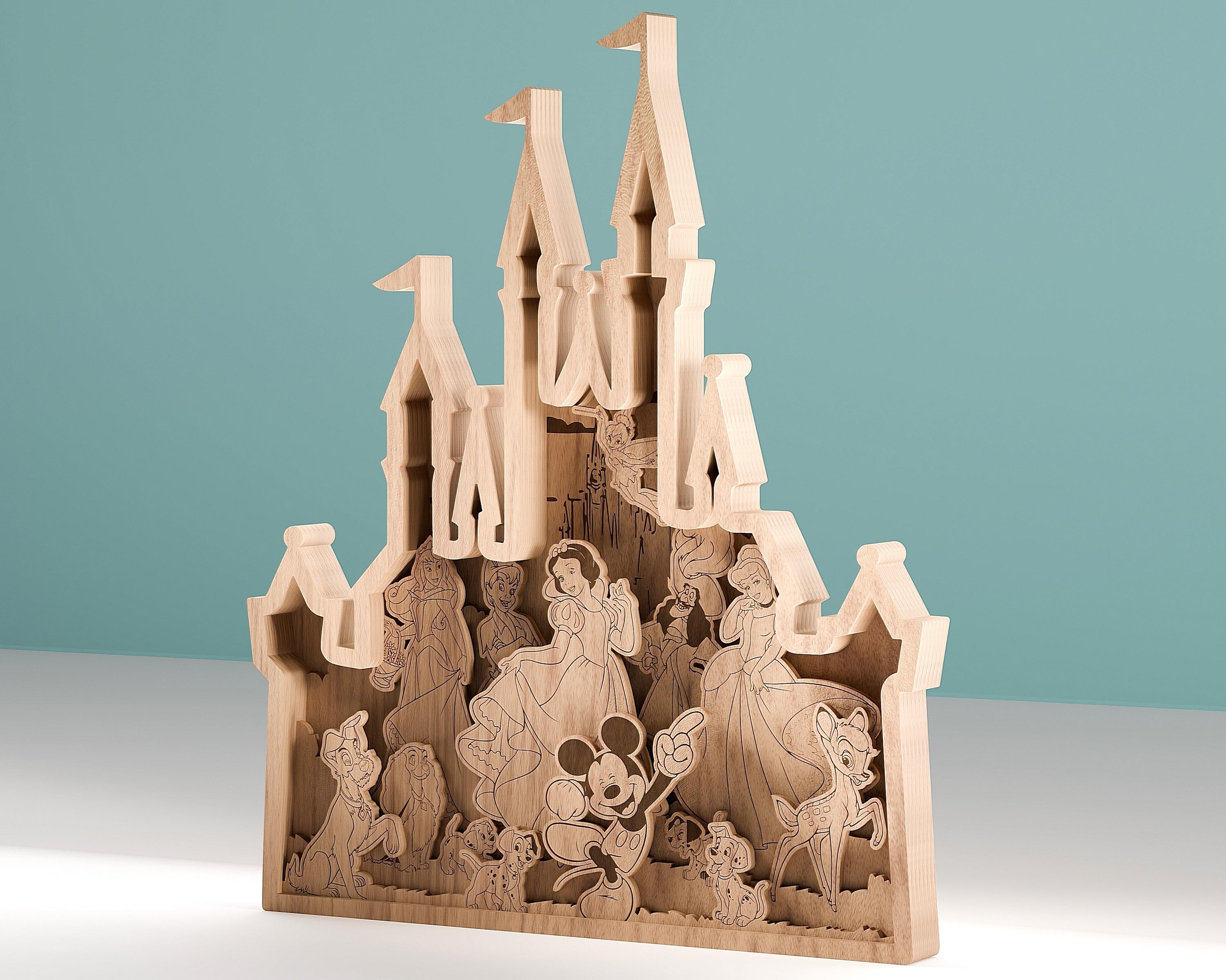 3D Layered Magic Castle SVG, Laser Cut, Mouse, Magic Kingdom, Cartoon ...