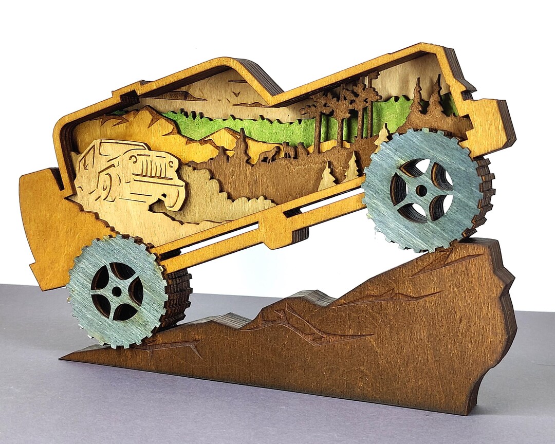 Multilayer off Road Vehicle SVG, Monster Truck Scene Art (digital ...