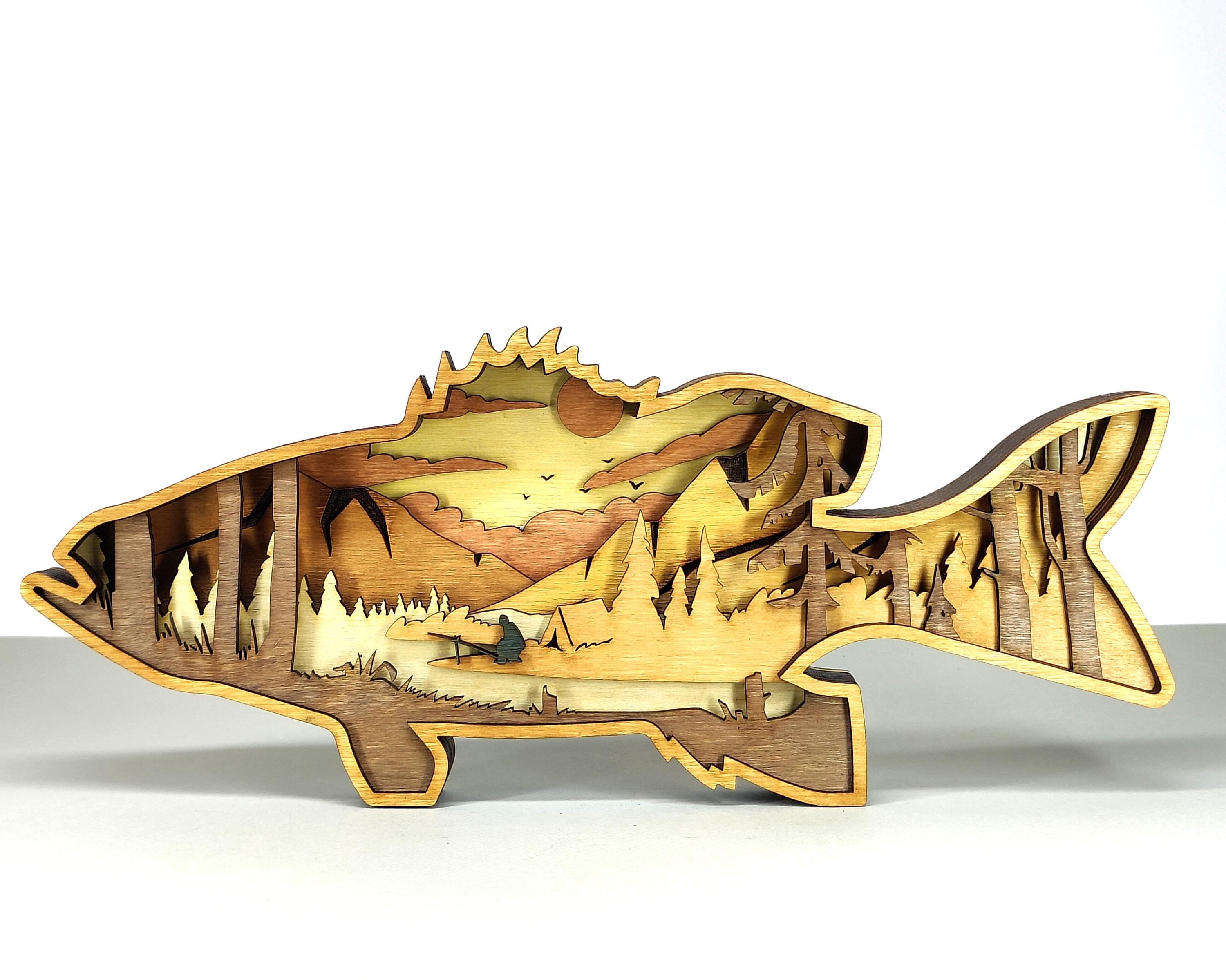 Bass, Laser Cut Files, Fishing Svg - 8 Layer Artwork for Glowforge ...