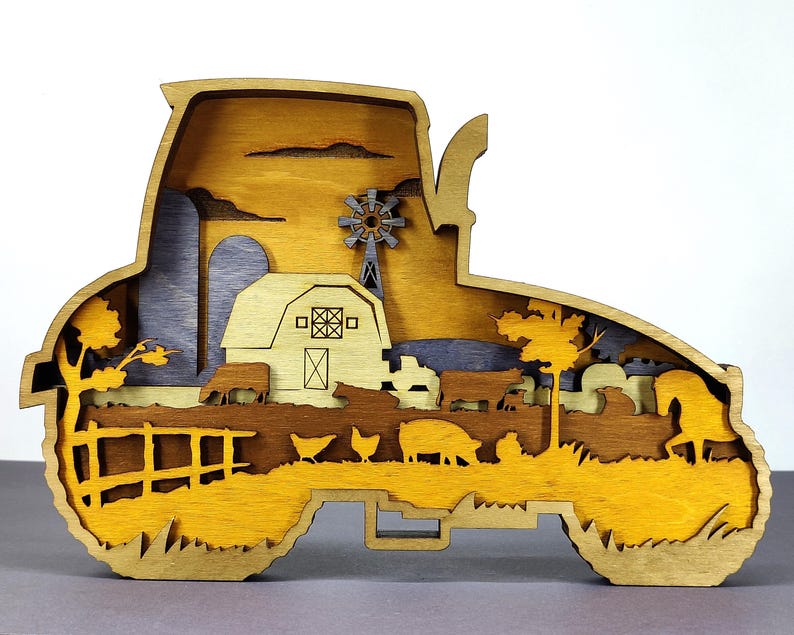 Tractor 3D Mandala SVG, 6 Layer Plywood Cut File (digital Download) - Etsy