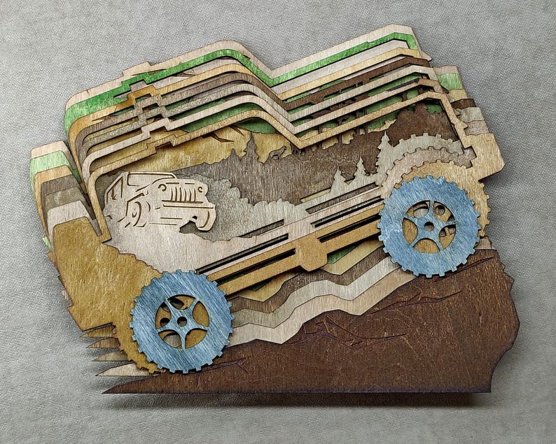 Multilayer off Road Vehicle SVG, Monster Truck Scene Art (digital ...