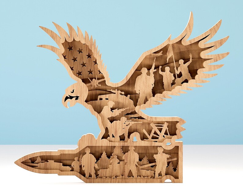 Eagle US Army Laser Cut File, 9 Layers (SVG, PDF, Ai) - Etsy