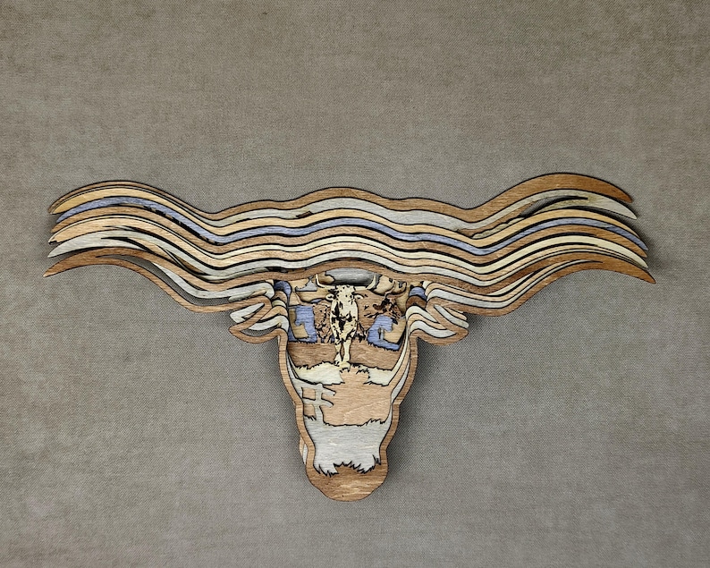 Longhorns Layered SVG, 3D Scene (digital Download) - Etsy