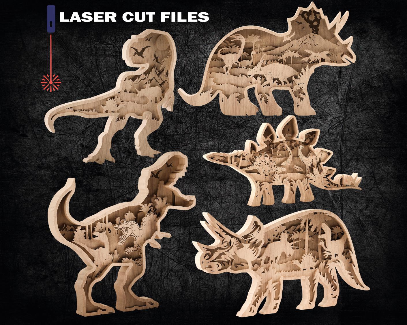 Layered Dinosaur SVG, Multilayer Laser Cut Files (digital Download) - Etsy