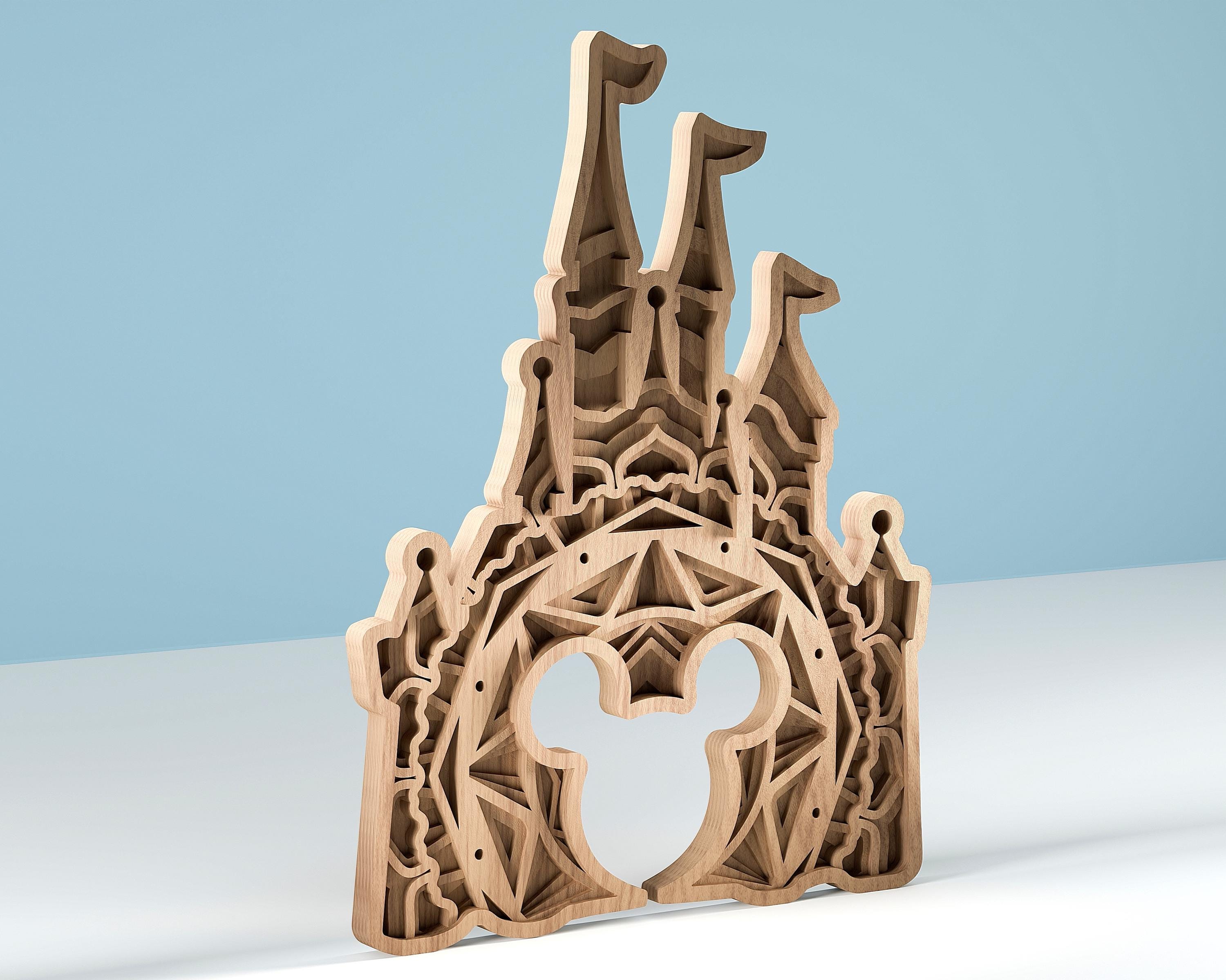 3D Layered Magic Castle SVG, Laser Cut, Mouse Magic Kingdom, Cartoon ...