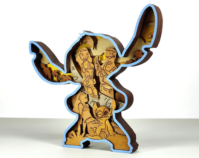 Stitch Laser Cut Files Bunny Layered Bundle, Multilayer Digital ...