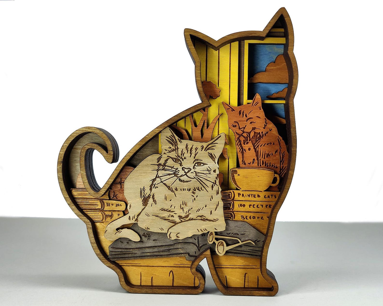 Kitty Svg, Cat Laser Cut, Glowforge Cnc Cutting, Cat Decor Home Svg ...