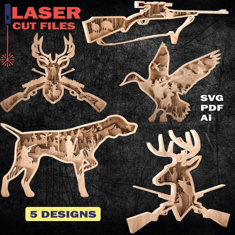 Rifle Deer Dxf - Etsy