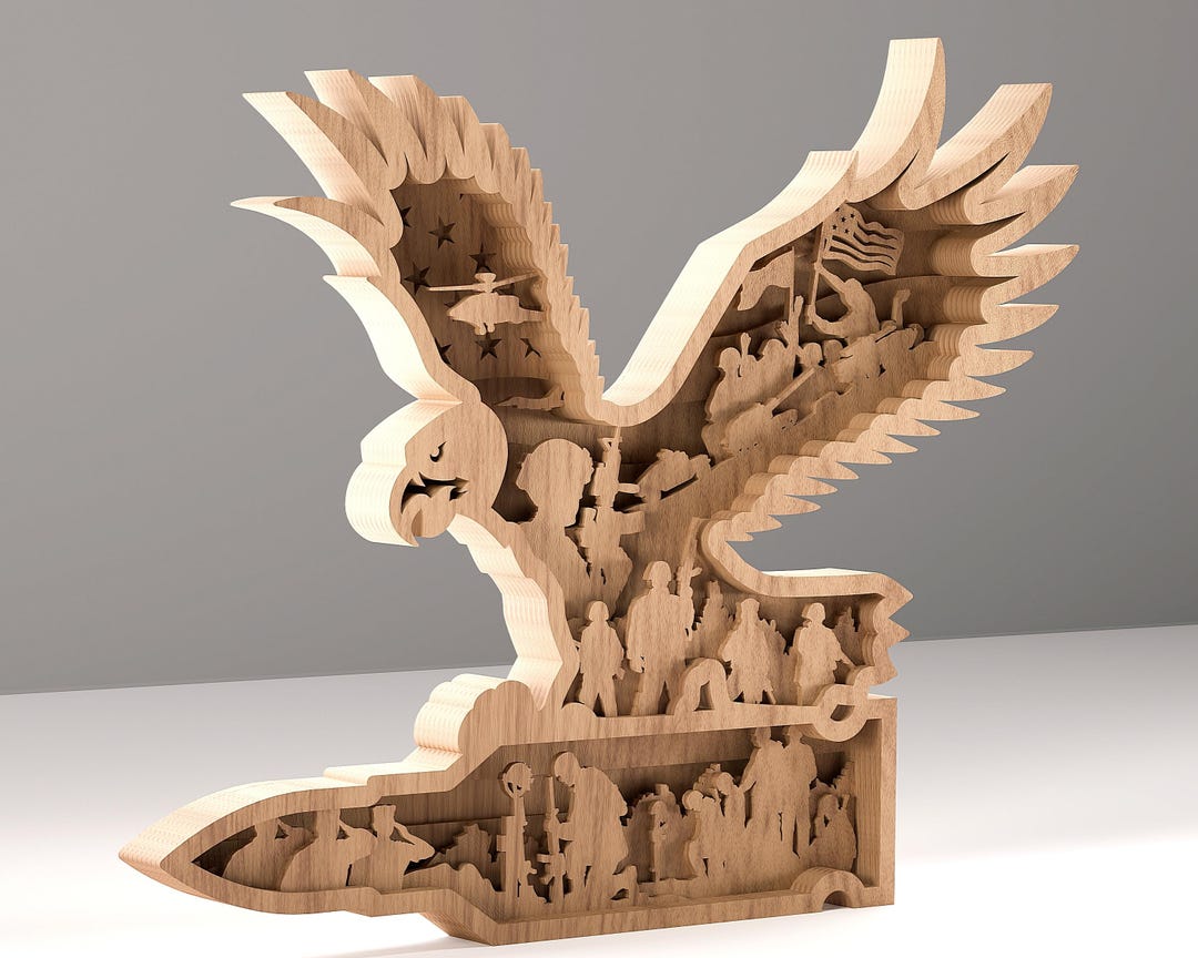 Eagle SVG, US Army Laser Cut File, 9 Layers (digital Download) - Etsy