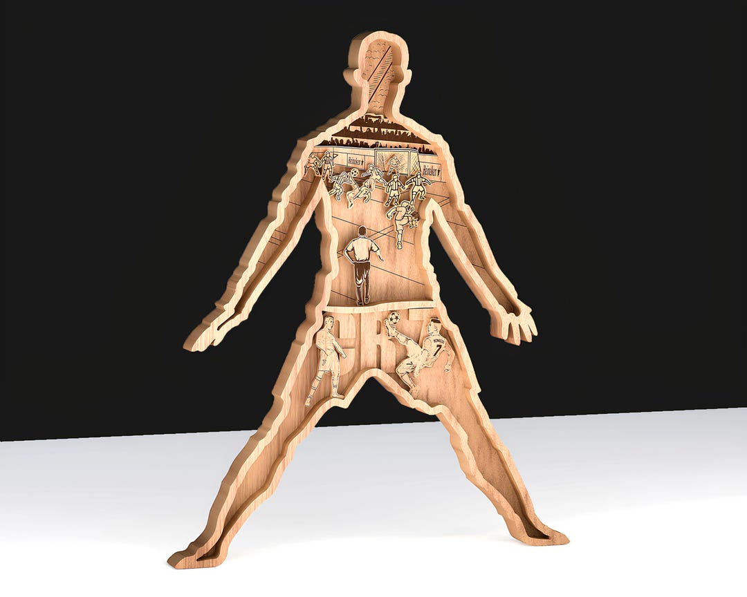 CR7, Laser Cut Files, Footballer SVG, Layered Plywood, Digital File ...