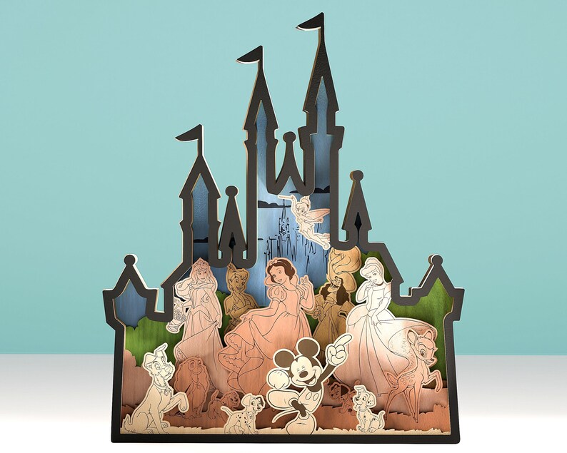 3D Layered Magic Castle SVG, Laser Cut, Mouse, Magic Kingdom, Cartoon ...