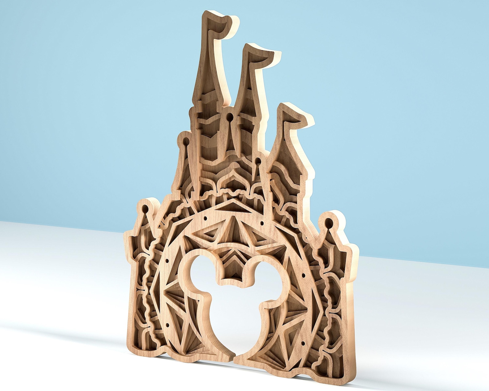 3D Layered Magic Castle SVG, Laser Cut, Mouse Magic Kingdom, Cartoon ...