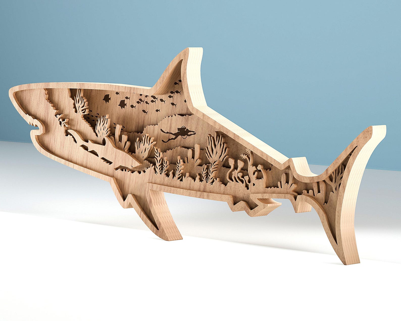 Shark Layered SVG, Shark Cut File, 3D Layer, Plywood Cut - 6 Layers - Etsy