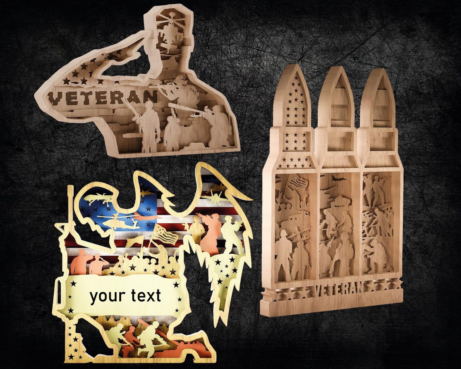 US Army Laser Cut File, 3D Standing Veteran, Soldier 3d, Eagle Svg, US ...