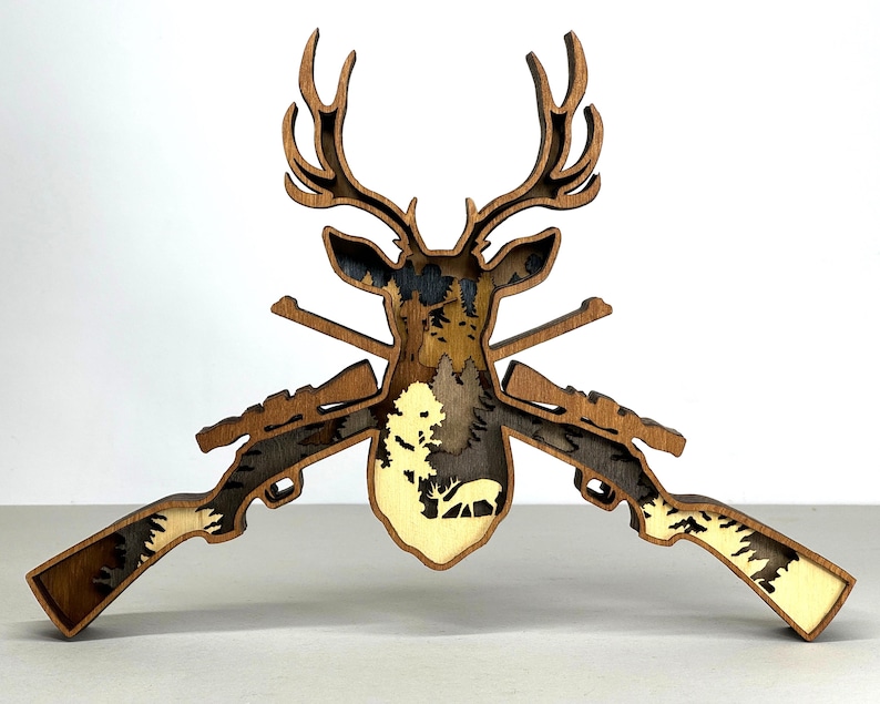 Deer Hunting Laser Cut Files, Rifle Layers Svg - 8 Layers - Etsy