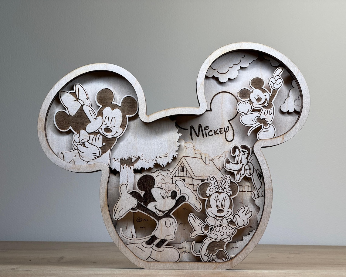 Mouse Head Svg, Laser Cut File, Mouse and Friends Standing, Glowforge ...