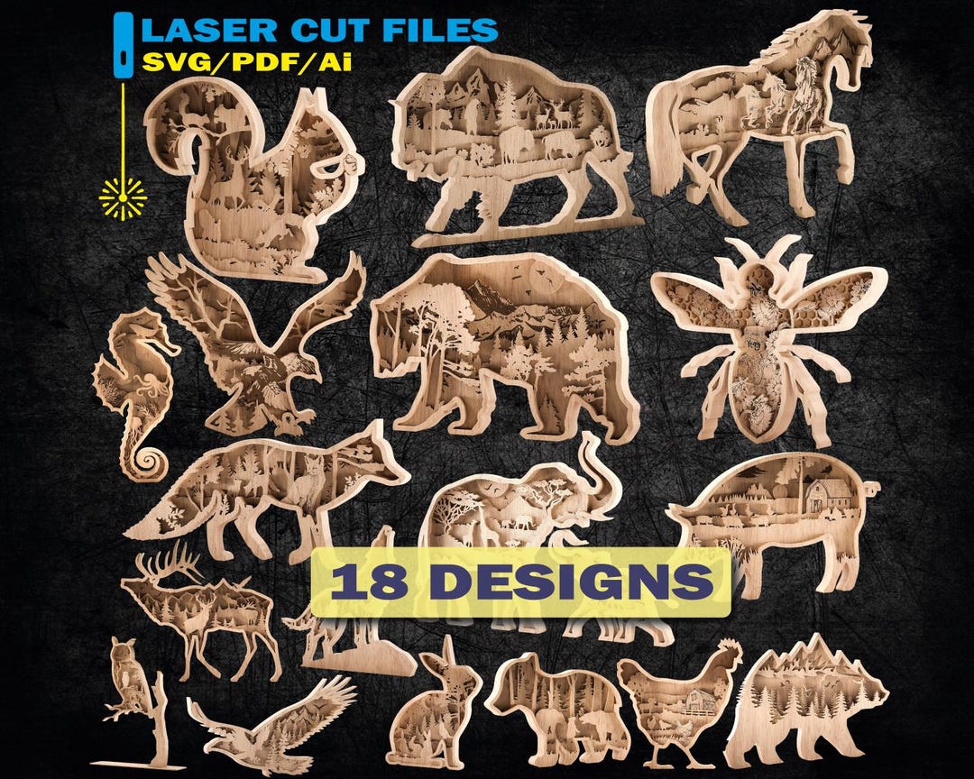 Layered Bundle, Laser Cut Files, 18 Designs - MULTILAYERS - Etsy