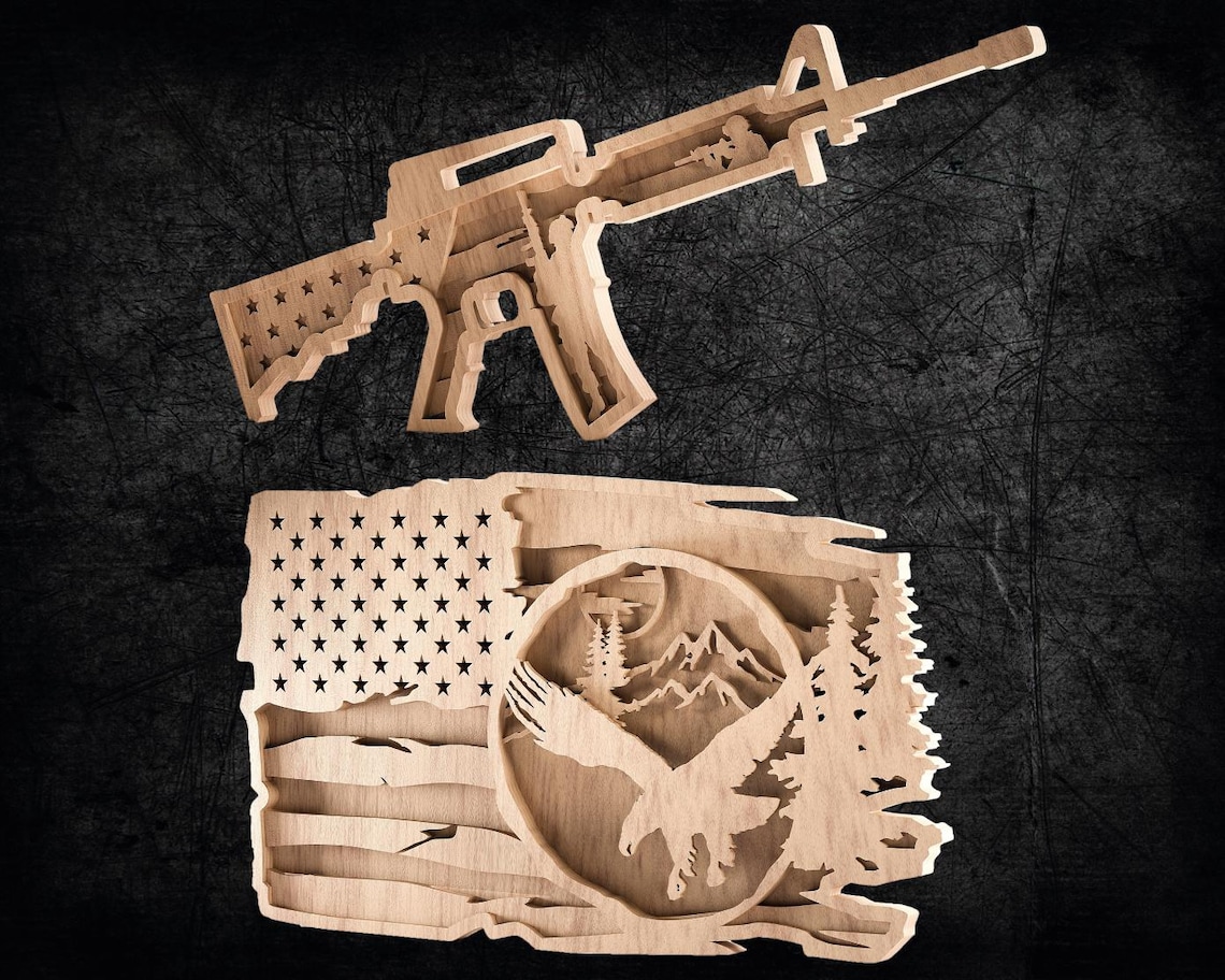 US Army Laser Cut File, 3D Standing Veteran, Soldier 3d, Eagle Svg, US ...