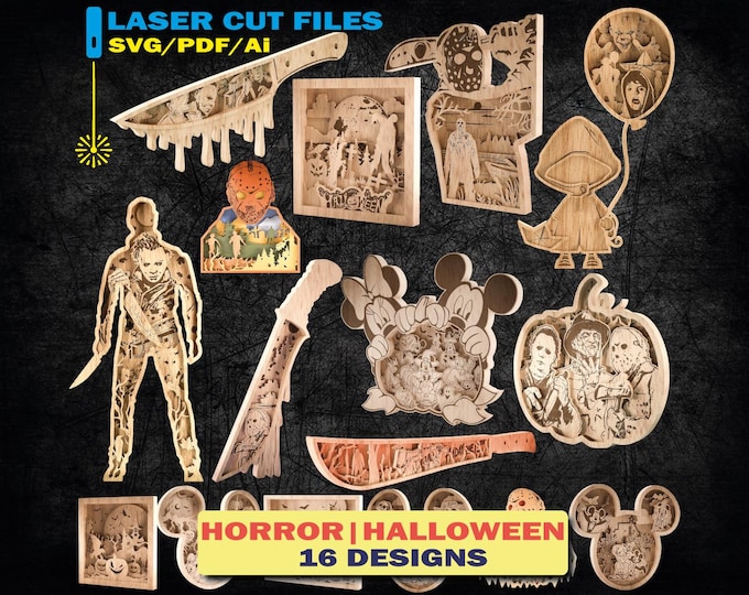 Horror Standing Multilayer Wood Sign Cut File,layer Characters Horror ...