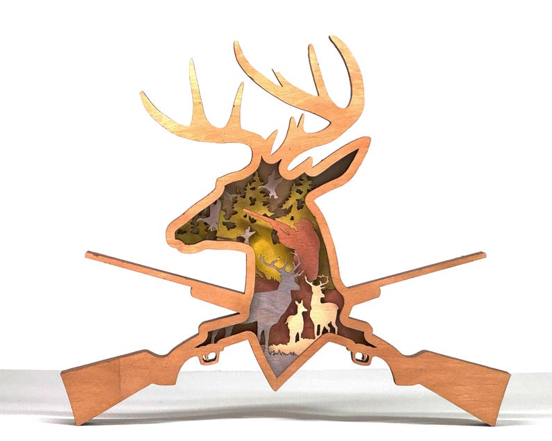 Laser Cutting Templates, Deer Hunting, Laser Cut File, Rifle Layers Svg ...