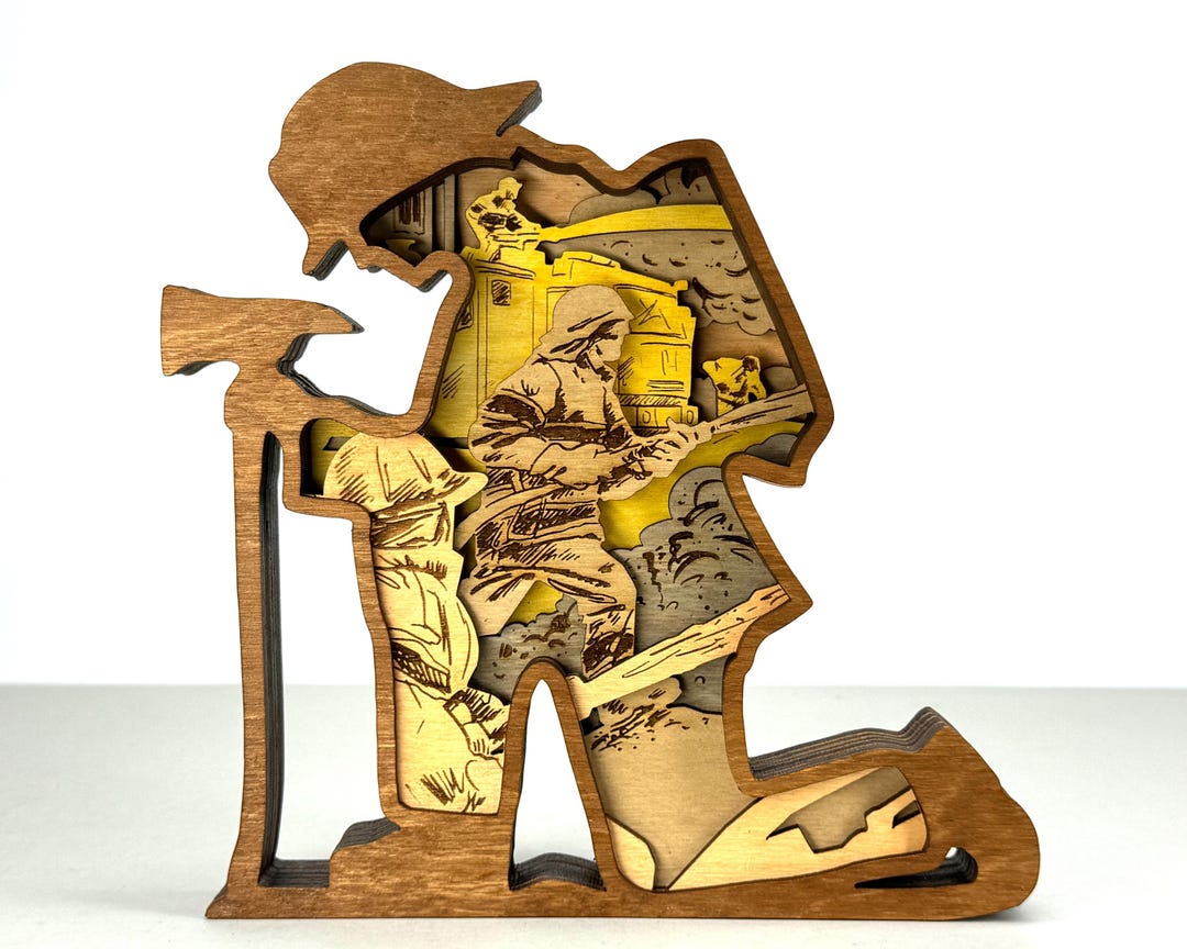 Firefighter SVG, Multilayer Laser Cut File, Fireman Decor (digital ...