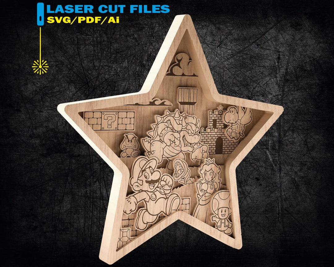 Star SVG, Jumpman, Video Game Laser Cut, Game Character Design ...