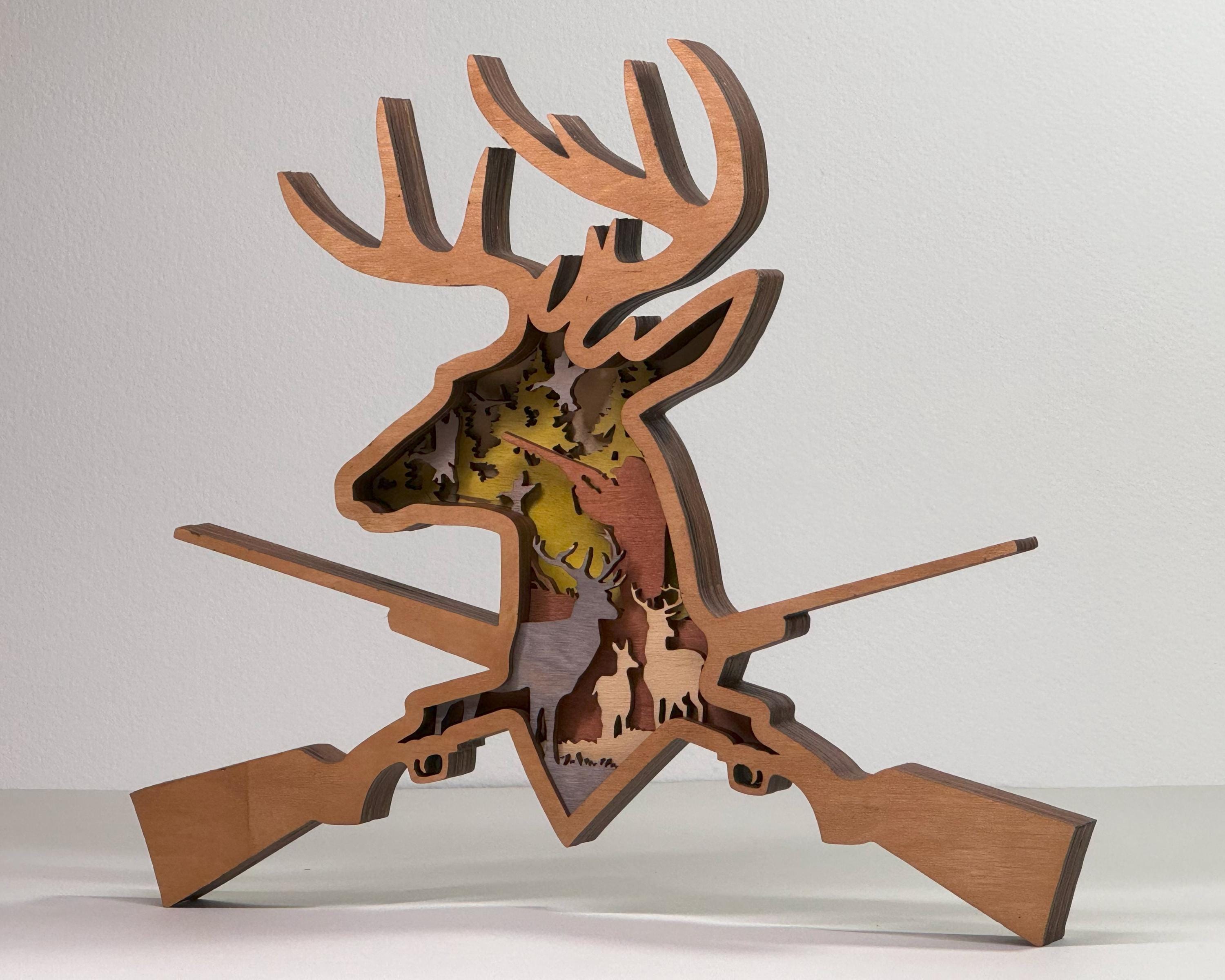 Laser Cutting Templates, Deer Hunting, Laser Cut File, Rifle Layers Svg ...