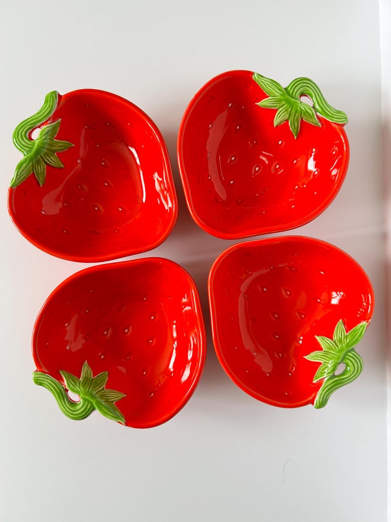 Strawberry Serving Dishes Set of 5 Ceramic Vintage Pier 1 - Etsy