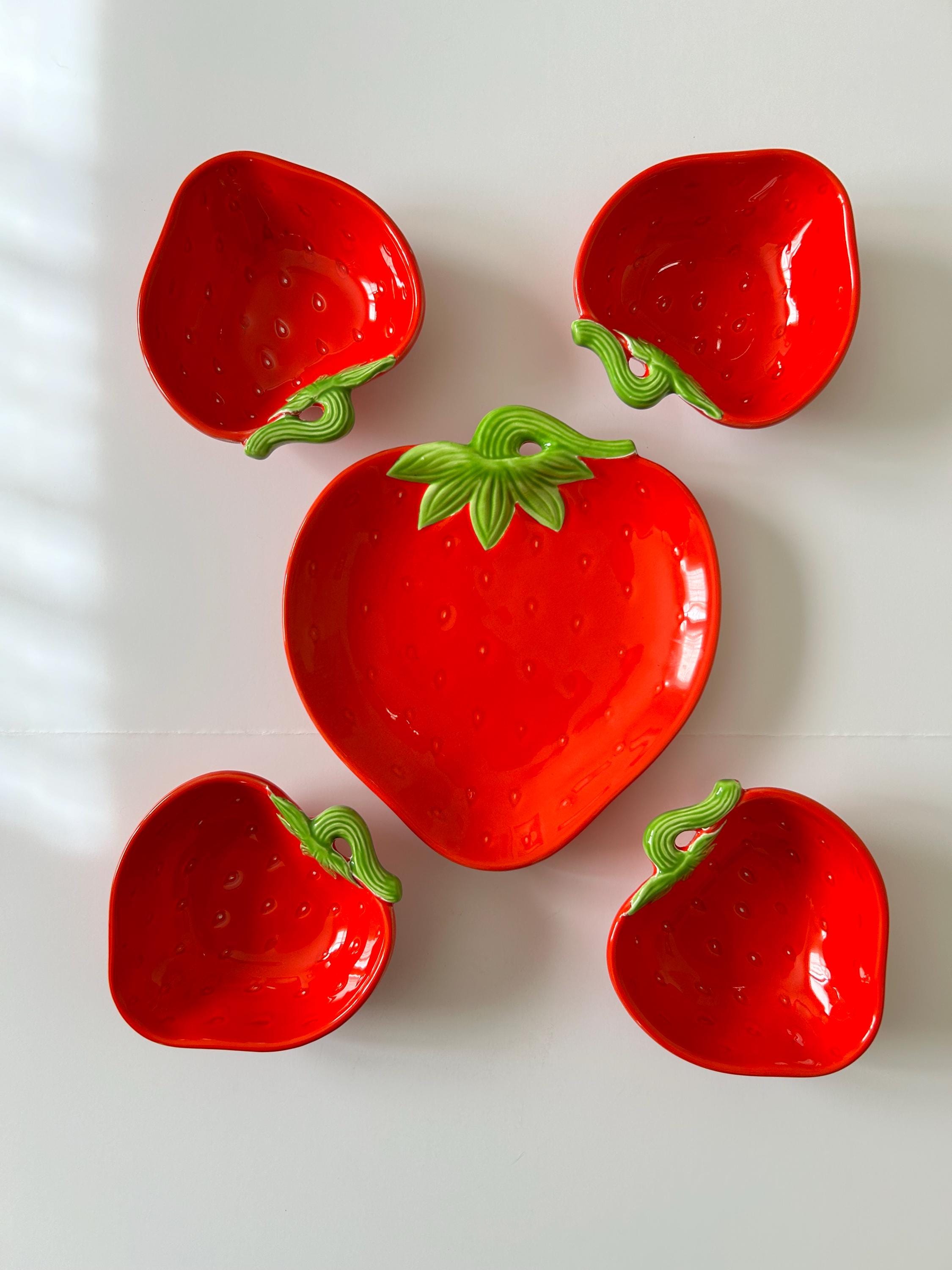 Strawberry Serving Dishes - Set of 5 - Ceramic - Vintage Pier 1 - Etsy