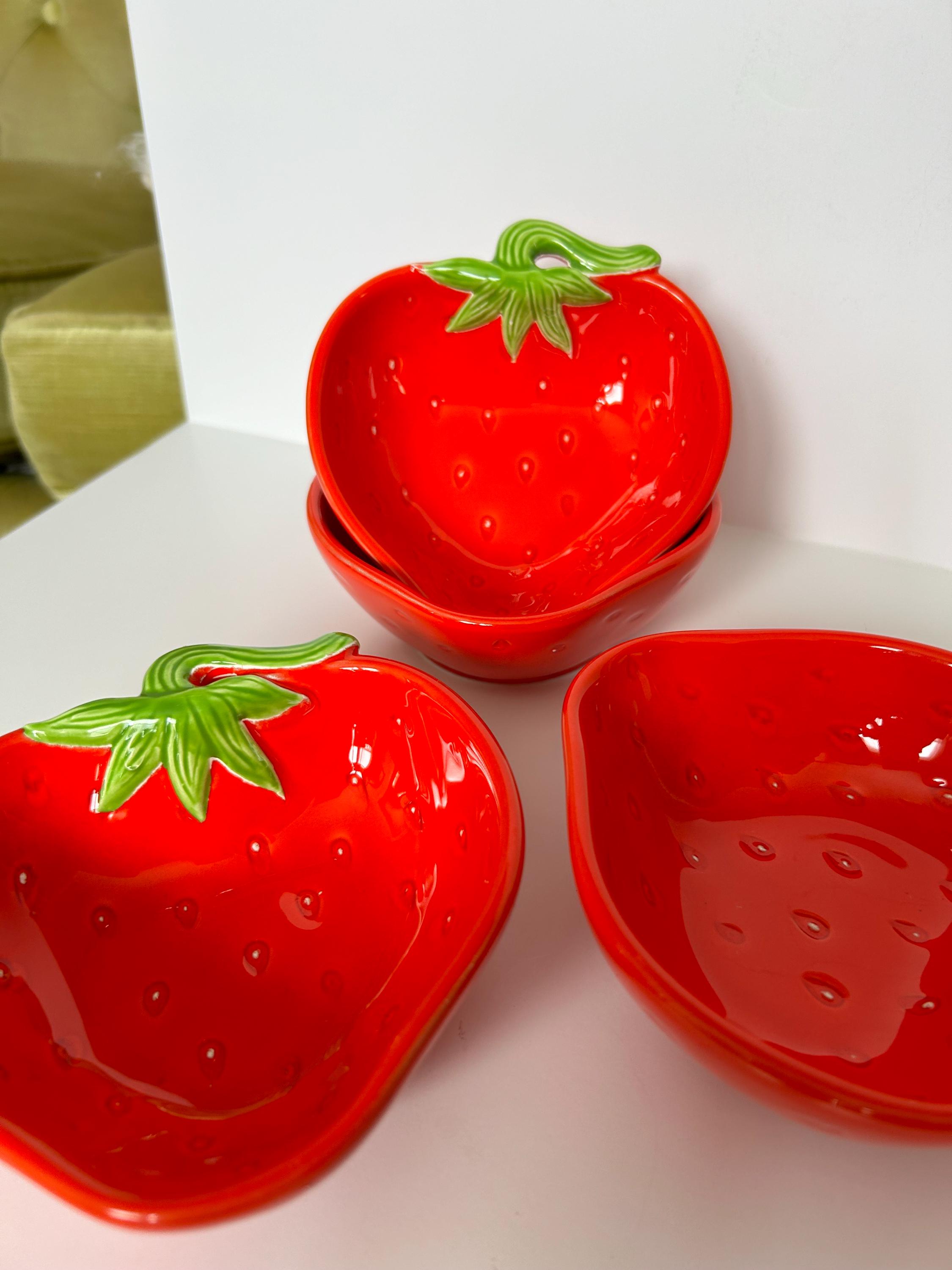 Strawberry Serving Dishes - Set of 5 - Ceramic - Vintage Pier 1 - Etsy