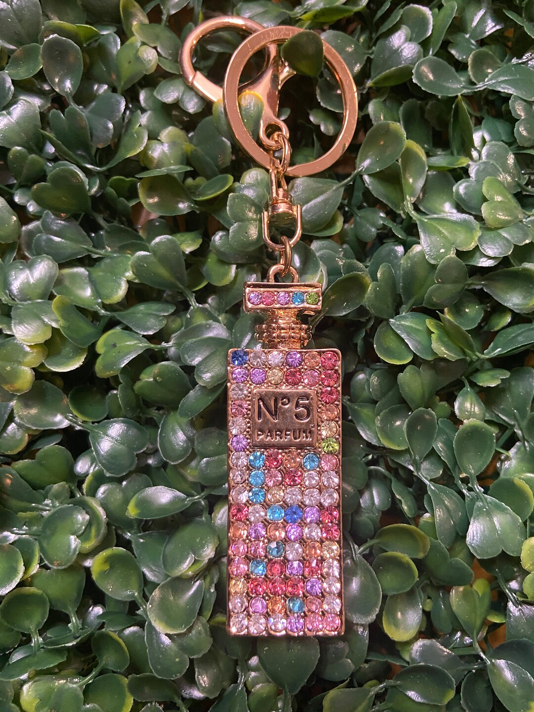 Rhinestone Perfume Bottle Keychain - Etsy