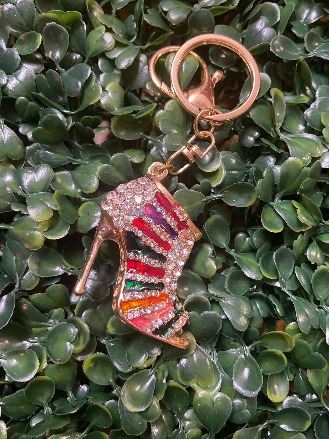 Rhinestone High Heel Keychain - Etsy