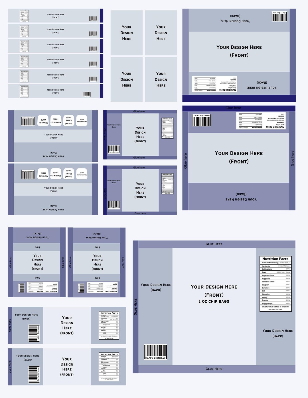 10 Snack Wrap Templates - Etsy