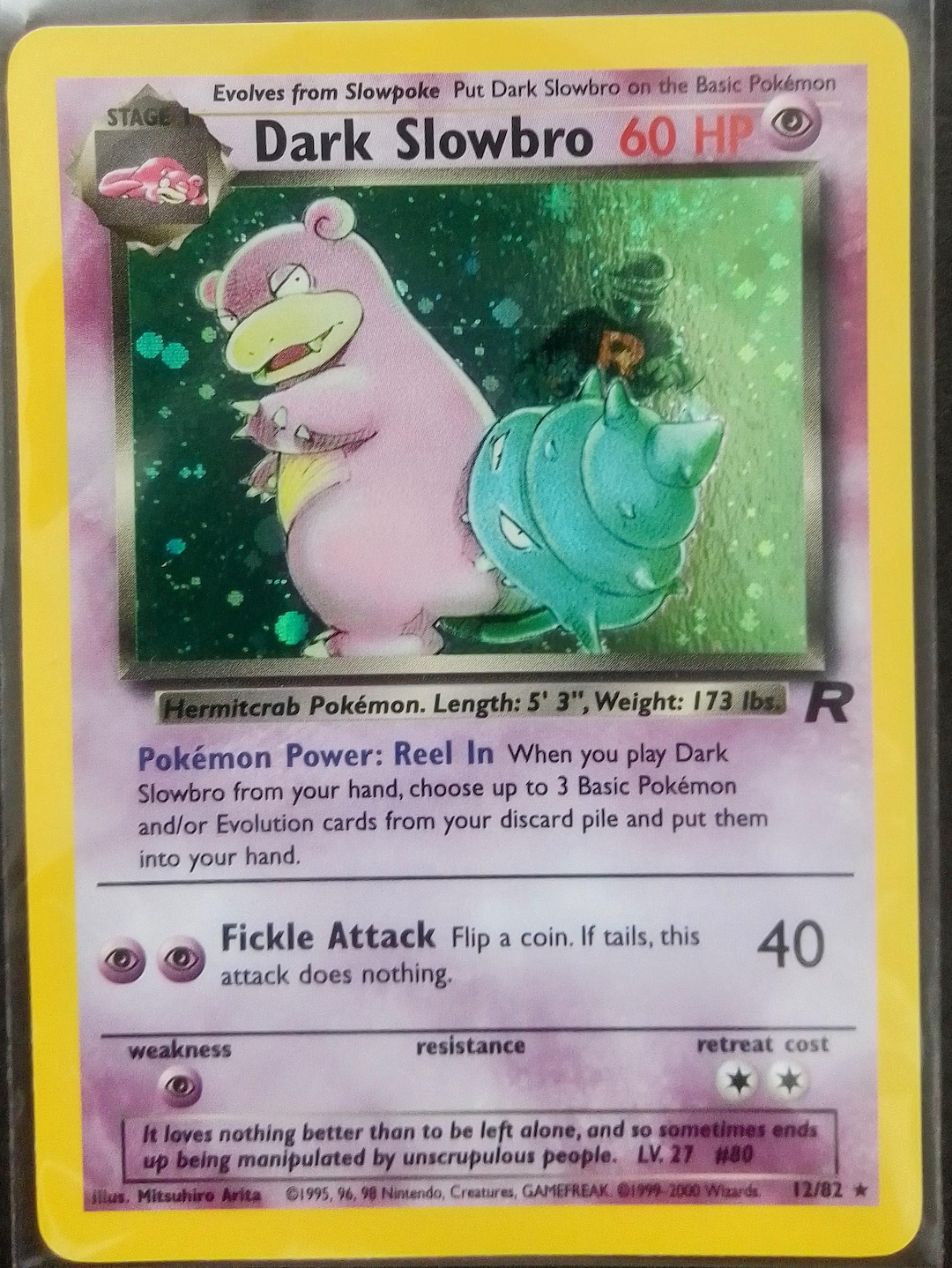 Pokemon Card Dark Slowbro Holo Rare 12/82 Unlimited Team Rocket Set - Etsy