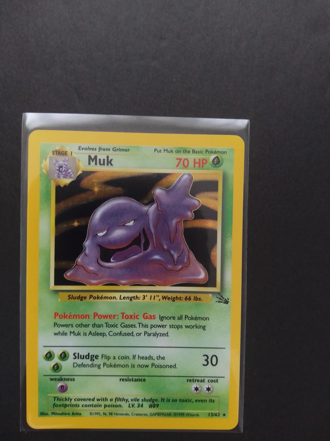 Pokemon Card Muk Holo Rare 13/62 Unlimited Fossil Set - Etsy