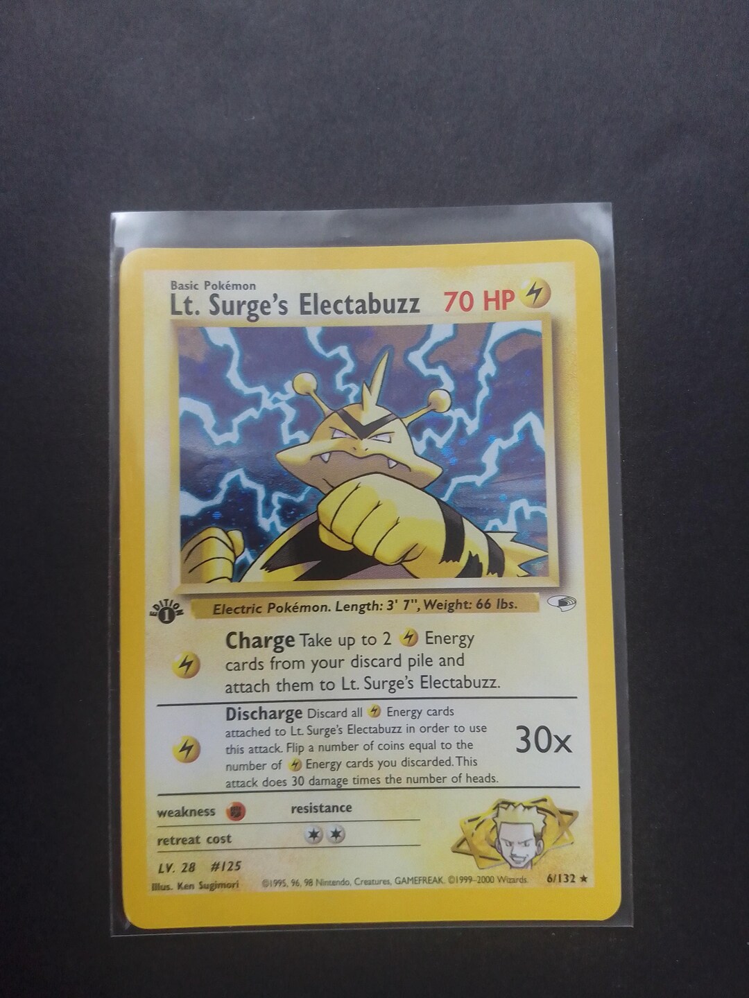 Pokemon Card 1st Edition Lt. Surge's Electabuzz Holo Rare 6/132 Gym ...