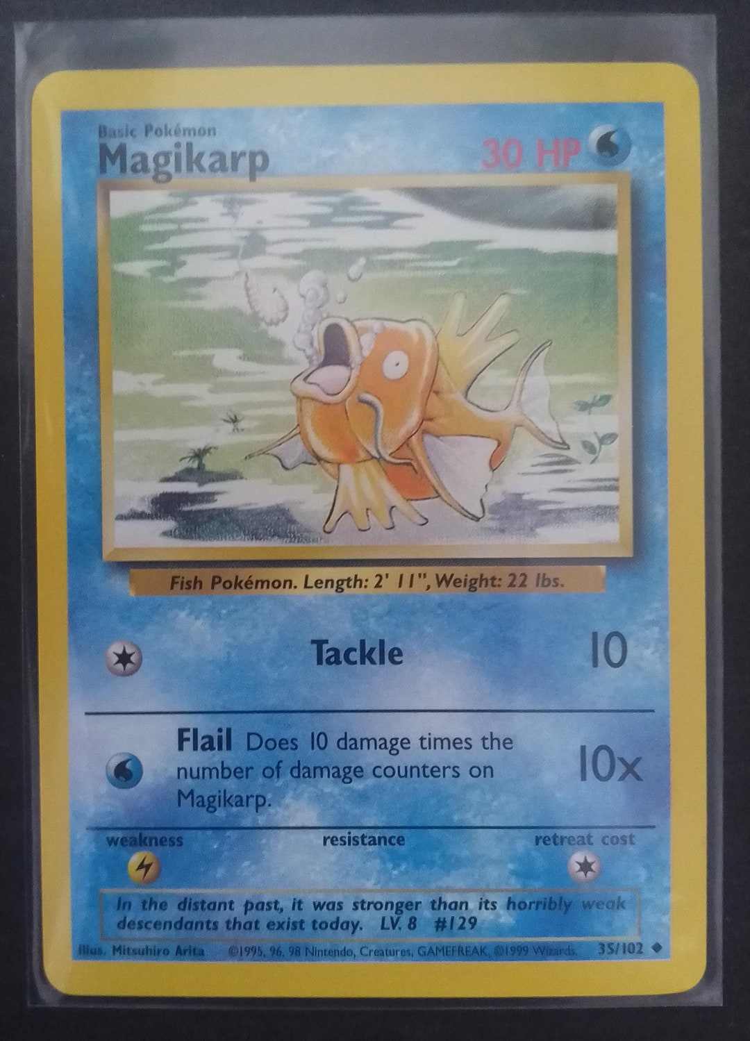 Pokemon Card Magikarp 35/102 Unlimited Base Set - Etsy